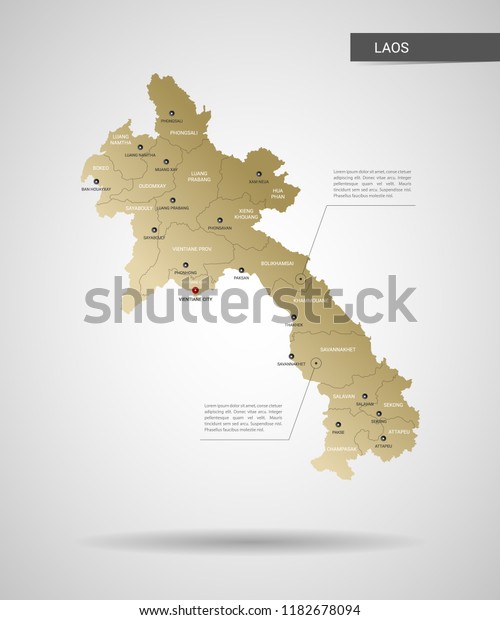 Stylized Vector Laos Map Infographic 3d Stock Vector (Royalty Free ...