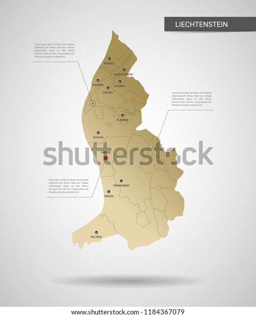 Stylized Vector Liechtenstein Map Infographic 3d Stock Vector (Royalty ...