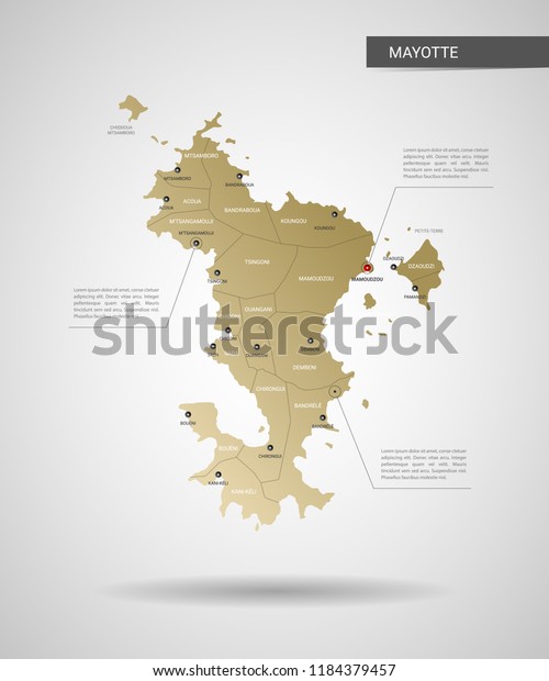 Stylized Vector Mayotte Map Infographic 3d: vector de stock (libre de ...