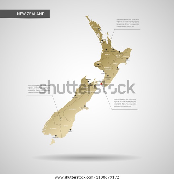 Stylized Vector New Zealand Map Infographic Stock Vector (Royalty Free ...