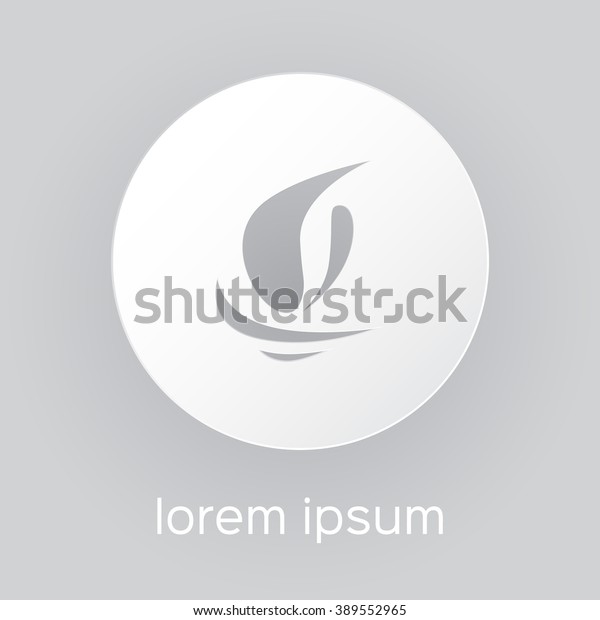 Stylized Vector Sailing Ship. Sign for Logos and Icons.