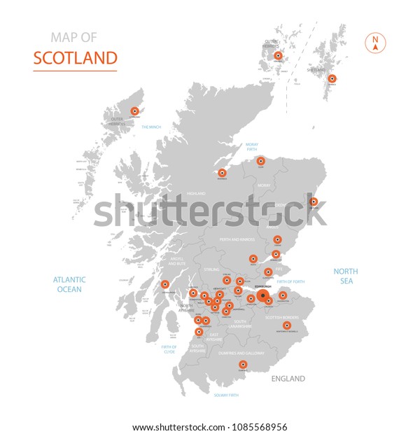 Stylized Vector Scotland Map Showing Big Stock Vector (Royalty Free ...