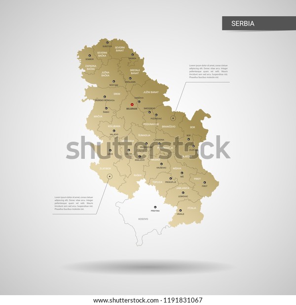 Stylized Vector Serbia Map Infographic 3d Stock Vector (Royalty Free ...