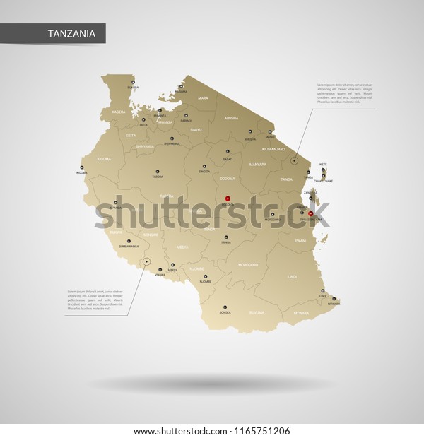 Stylized Vector Tanzania Map Infographic 3d Stock Vector (Royalty Free ...