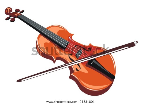 Stylized Violin Bow Isolated On White Stock Vector (Royalty Free ...
