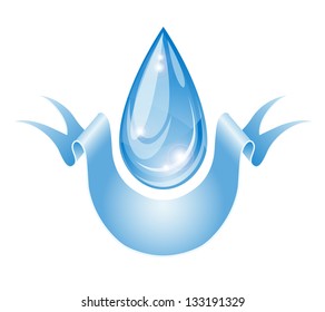 Stylized Water Drop Ribbon Vector Illustration Stock Vector (Royalty ...