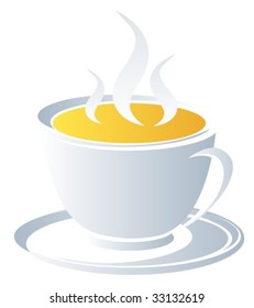 Stylized White Tea Cup Isolated On Stock Vector (Royalty Free) 33132619 ...