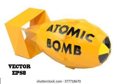 Yellow Atomic Bomb On White Background Stock Vector (Royalty Free ...