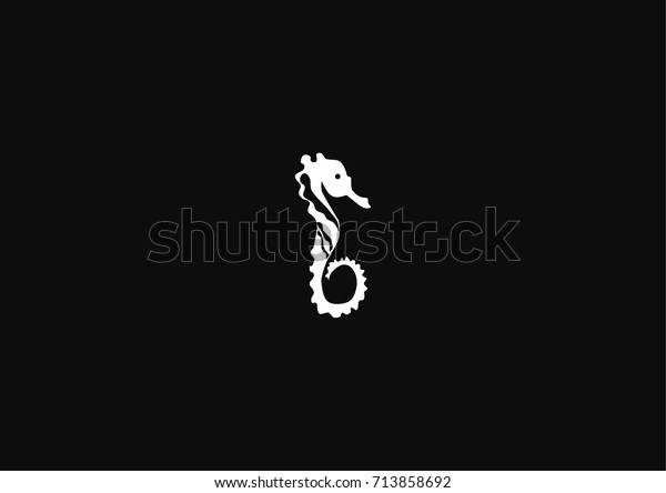 Stylizedh Hippocampus Icon Logo Stock Vector (Royalty Free) 713858692