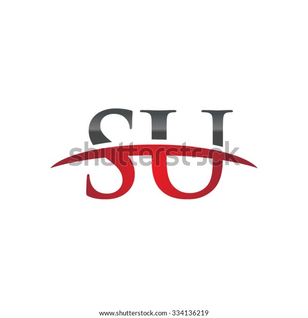 Su Initial Company Red Swoosh Logo Stock Vector (Royalty Free ...