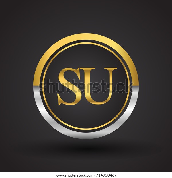 Su Letter Logo Circle Gold Silver Stock Vector (Royalty Free) 714950467 ...