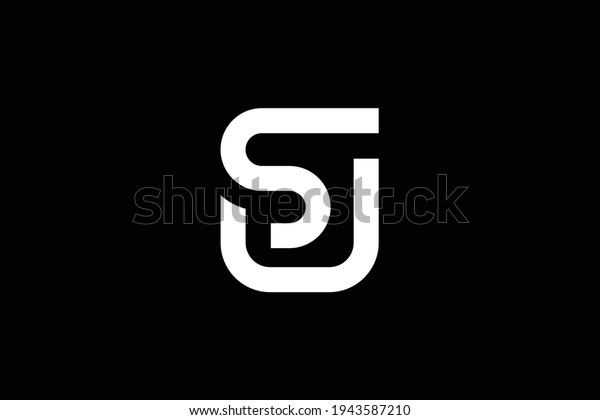 SU letter logo design on luxury background. US monogram initials letter ...