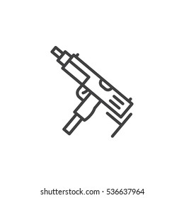 Submachine Gun Line Icon Outline Vector Stock Vector (Royalty Free ...