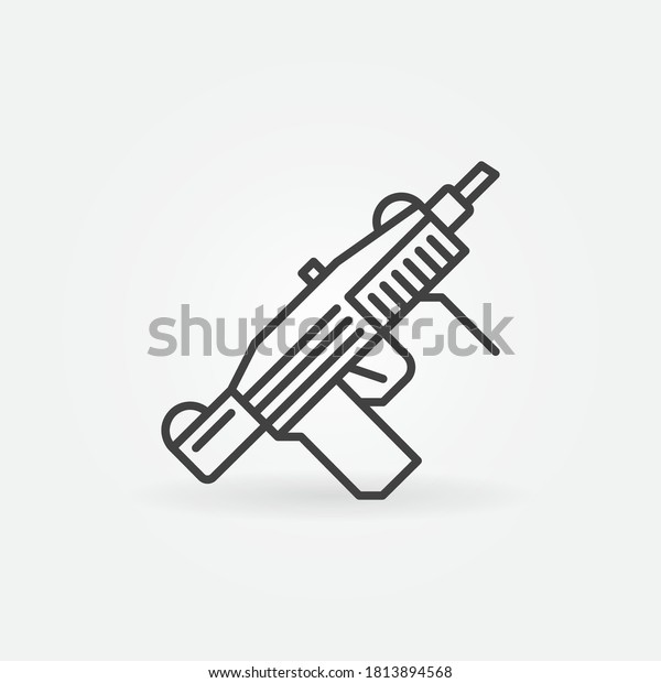 Submachine Gun Outline Icon Smg Military Stock Vector (Royalty Free ...