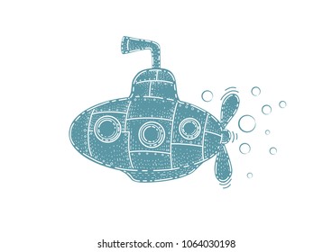 Submarine Hand Drawing Vector Stock Vector (Royalty Free) 1064030198 ...