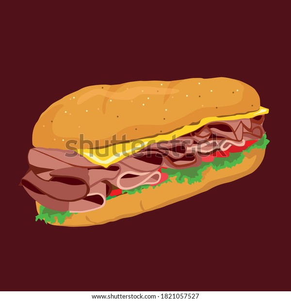 Submarine Sandwich Design Element Poster Card Stock Vector (Royalty ...