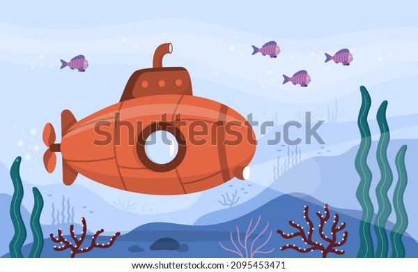 Submarine Sea Concept Bright Submarine Periscope Stock Vector (Royalty ...