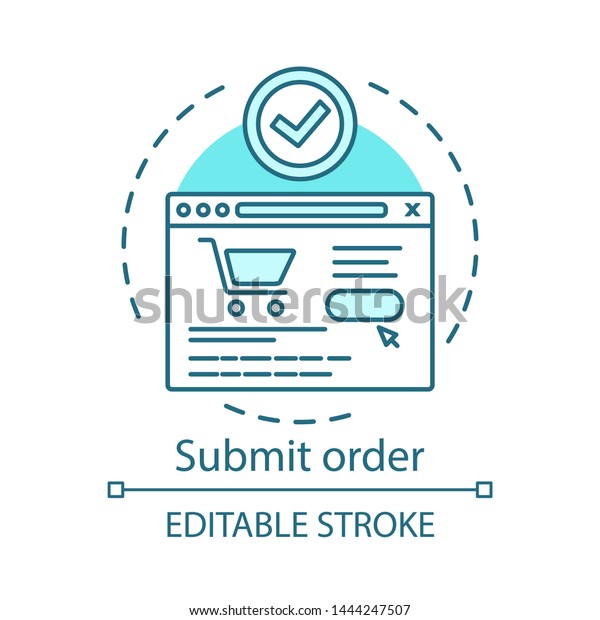 Submit Order Concept Icon Online Shopping Stock Vector (Royalty Free ...