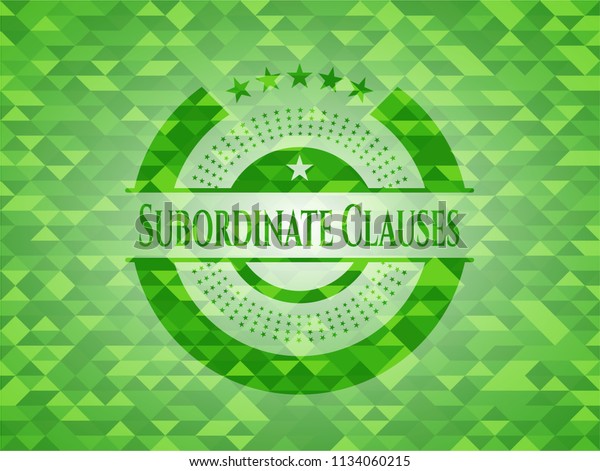 Subordinate Clauses Green Emblem Triangle Mosaic Stock Vector (Royalty ...