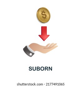 Suborn Icon 3d Colored Illustration Corruption Stock Vector (Royalty ...