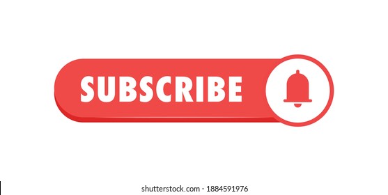 Red Subscribe Button Icon Vector Channel Stok Vektör (Telifsiz ...