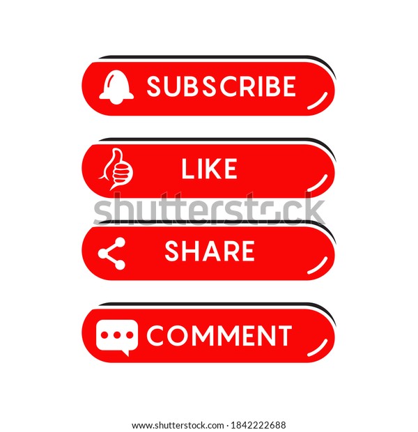 Subscribe Like Share Comment Button Symbol Stock Vector (Royalty Free ...