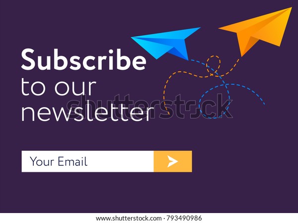 Subscribe Now Our Newsletter Flat Style Stock Vector (Royalty Free ...