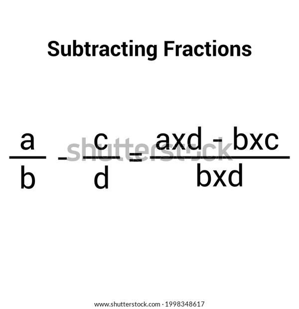 Subtracting Fractions Rule Mathematic Stock Vector (Royalty Free ...