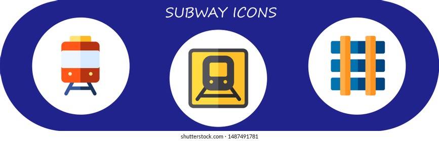 Subway Icon Set 3 Flat Subway Stock Vector (Royalty Free) 1487491781 ...