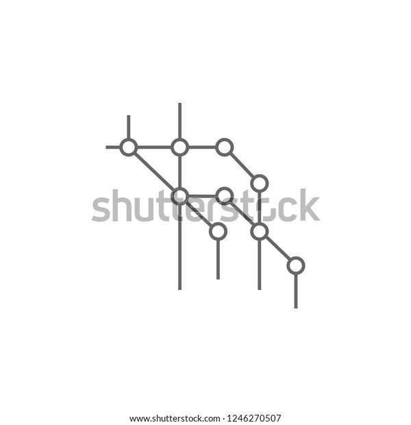 Subway Map Icon Simple Glyph Vector Stock Vector (Royalty Free ...