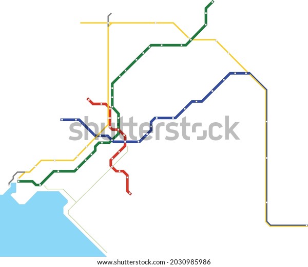 Subway Modern Map City City Transportation Stock Vector (Royalty Free ...