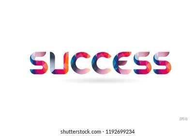 Success Colored Rainbow Word Text Suitable Stock Vector (Royalty Free ...