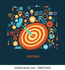 Success Concept Design On Dark Backgroundvector: vector de stock (libre ...