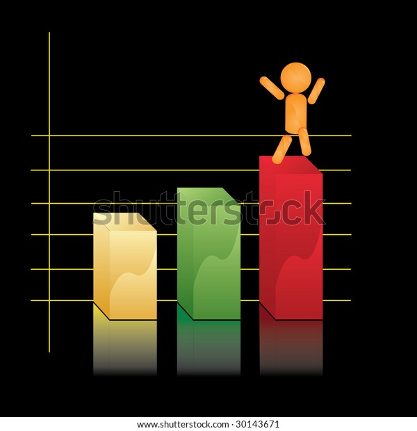 Success Concept Stick Figure Statistic Bar Stock Vector (Royalty Free ...