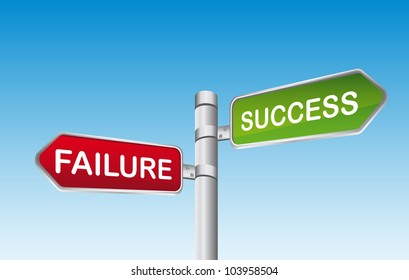 Success Failure Over Sky Background Vector Stock Vector (Royalty Free ...