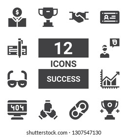 Success Icon Set Collection 12 Filled Stock Vector (Royalty Free ...