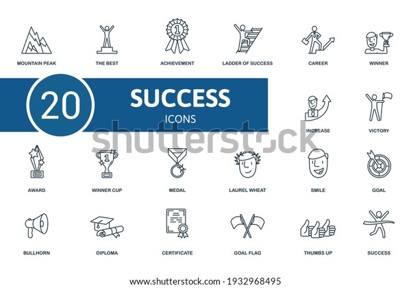 Success Icon Set Contains Editable Icons Stock Vector (Royalty Free ...