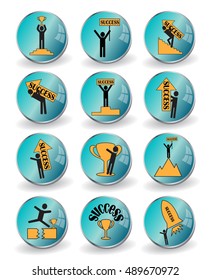 Success Icons Made Like Buttons Vector Stock Vector (Royalty Free ...