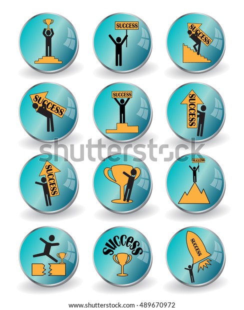 Success Icons Made Like Buttons Vector Stock Vector (Royalty Free ...