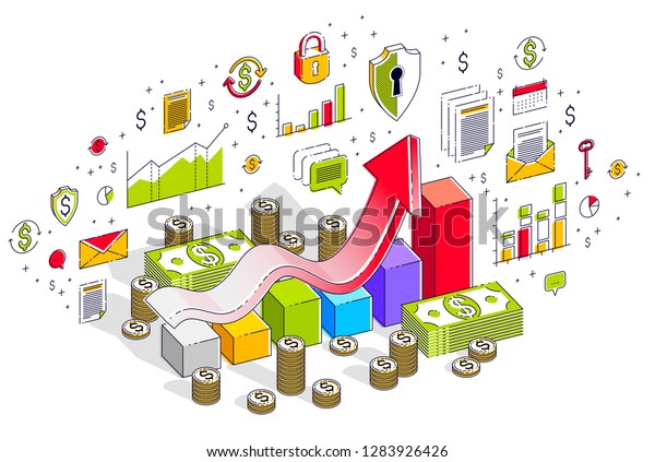 Success Income Increase Concept Growth Chart Stock Vector (Royalty Free ...