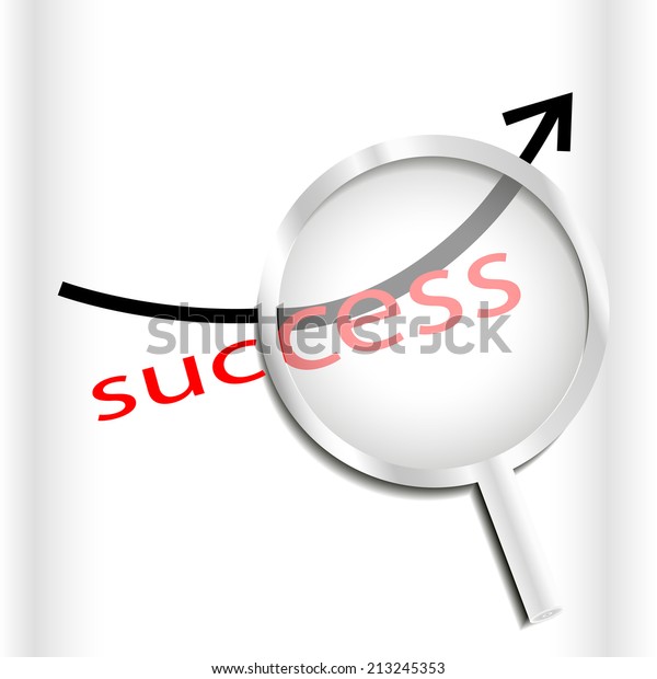 Success Magnifying Glass Over Background Vector Stock Vector (Royalty ...