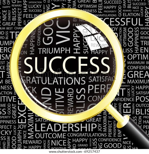 Success Magnifying Glass Over Seamless Background Stock Vector (Royalty ...