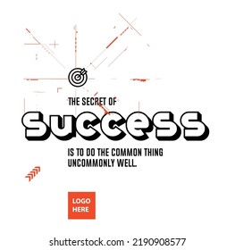 Success Modern Typography Design Geometrical Style Stock Vector ...