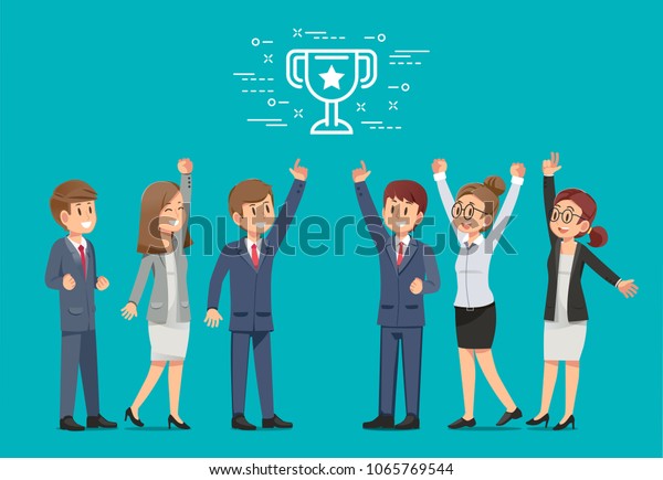 Success One Team Organization Together Winner Stock Vector (Royalty ...