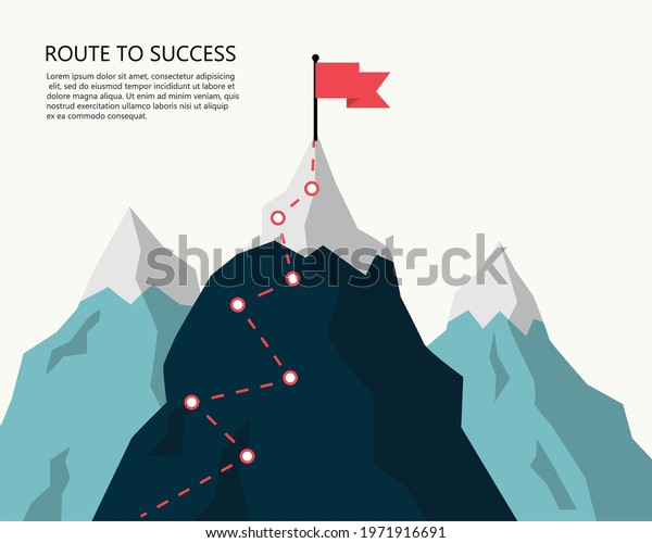 Success Route Path Mountain Infographic Business Stock Vector (Royalty ...