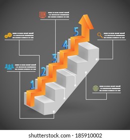 Success Steps Concept Arrow Staircase Infographic Stock Vector (Royalty ...