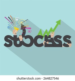 Success Typography Design Vector Illustration Stock Vector (Royalty ...