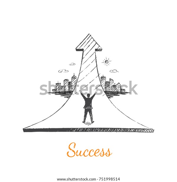 Success Vector Business Concept Hand Drawn Stock Vector (Royalty Free ...