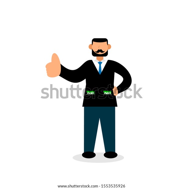 Successful Boss Flat Cartoon Vector Illustration Stock Vector (Royalty ...