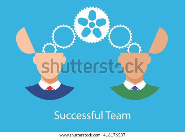 Successful Dream Team Flat Teamwork Vector Stock Vector (Royalty Free ...